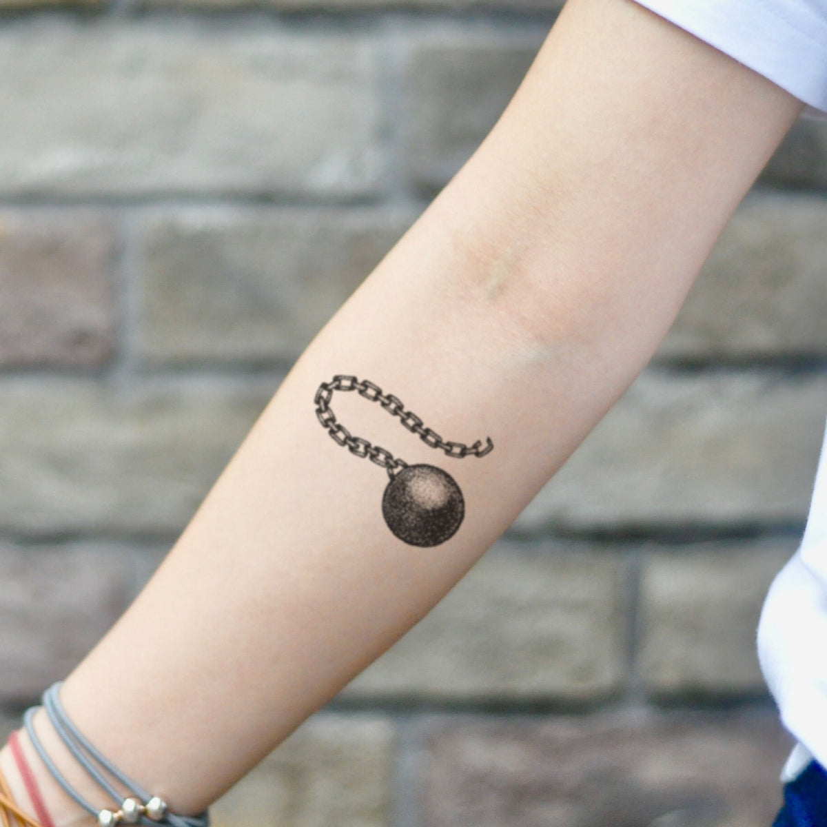 Ball And Chain Temporary Tattoo Sticker - OhMyTat