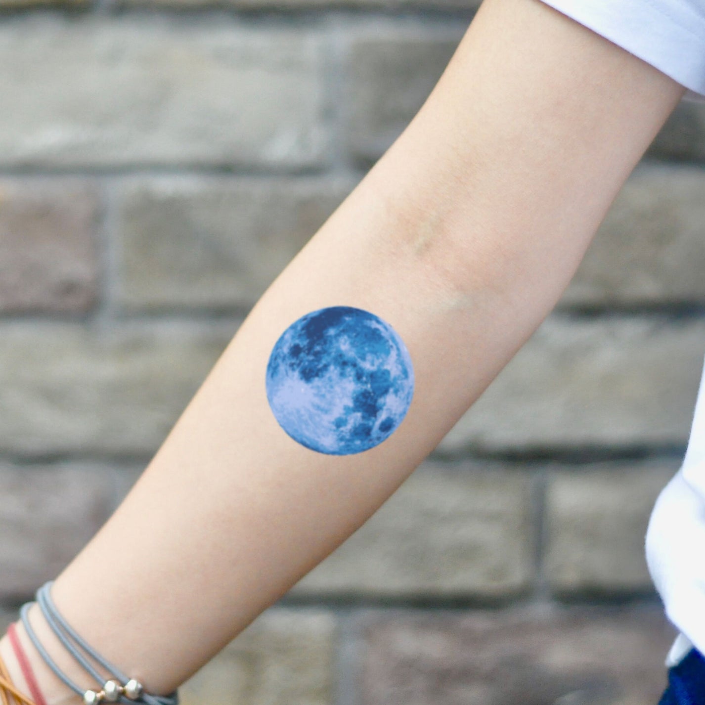 Blue Moon Temporary Tattoo Sticker - OhMyTat