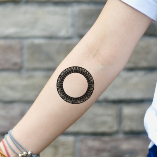 Roulette Wheel Temporary Tattoo Sticker - OhMyTat