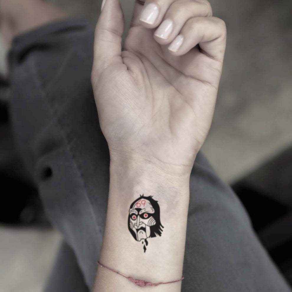 Saw Jigsaw Temporary Tattoo Sticker - OhMyTat