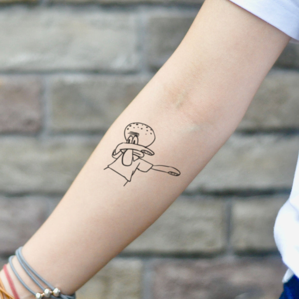 Squidward Dab Temporary Tattoo Sticker - OhMyTat